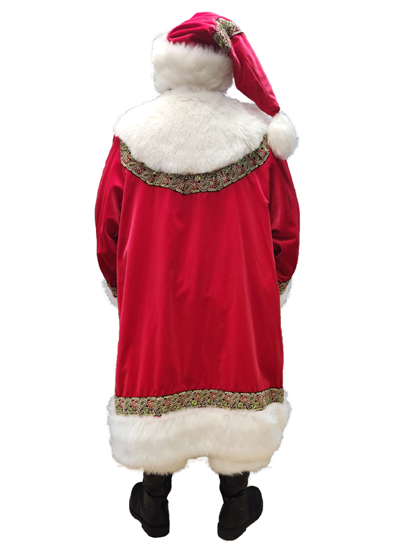 Professional Santa Claus Wardrobe | Cardinal Red Royal Robe with Green ...