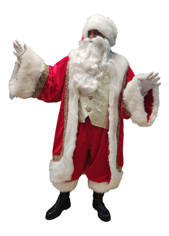 Professional Santa Claus Wardrobe | Cardinal Red Royal Robe with Green ...
