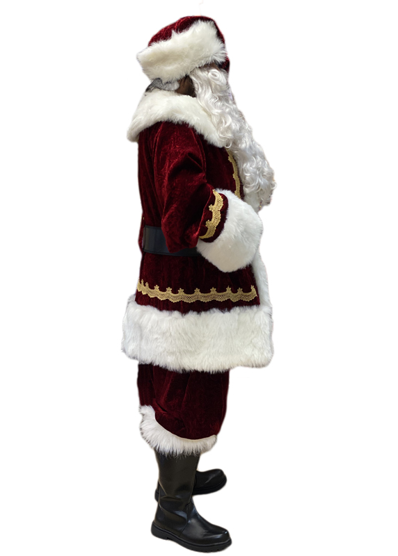 Professional Santa Claus Wardrobe | Traditional Suit with Gold Trim ...